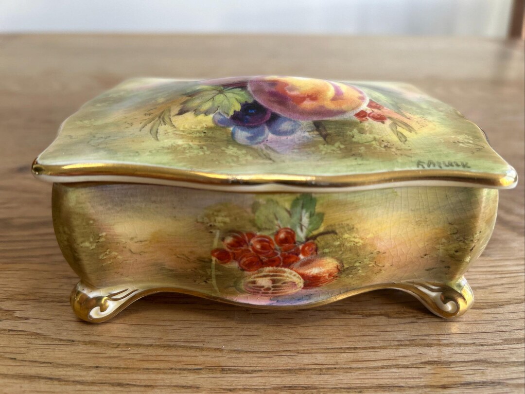 Vintage Royal Winton Ceramic Candy Box - Fruit Design, Signed - Etsy