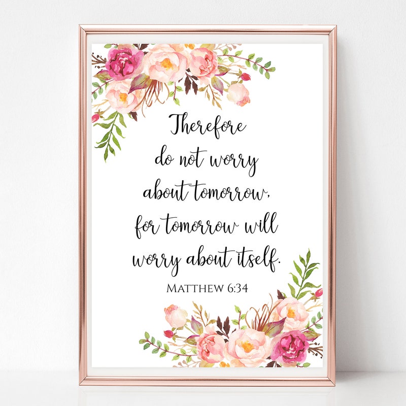 Matthew 6 34 Print - Etsy