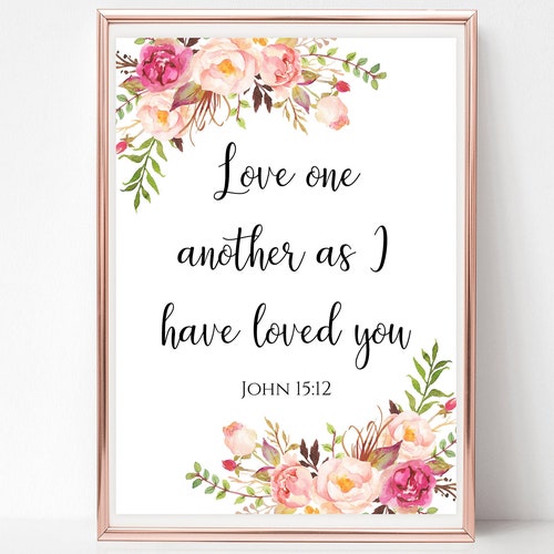 Love One Another as I Have Loved You John 15:12 6x6 Canvas - Etsy