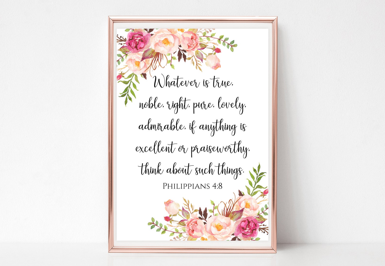 Philippians 4 8 Sign Whatever is True Wall Art Printable | Etsy