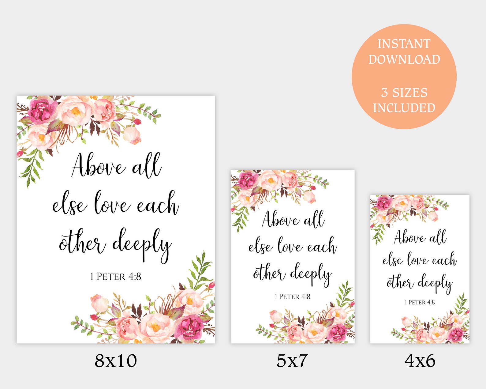 Above All Else Love Each Other Deeply Sign 1 Peter 4 8 Print Christian ...