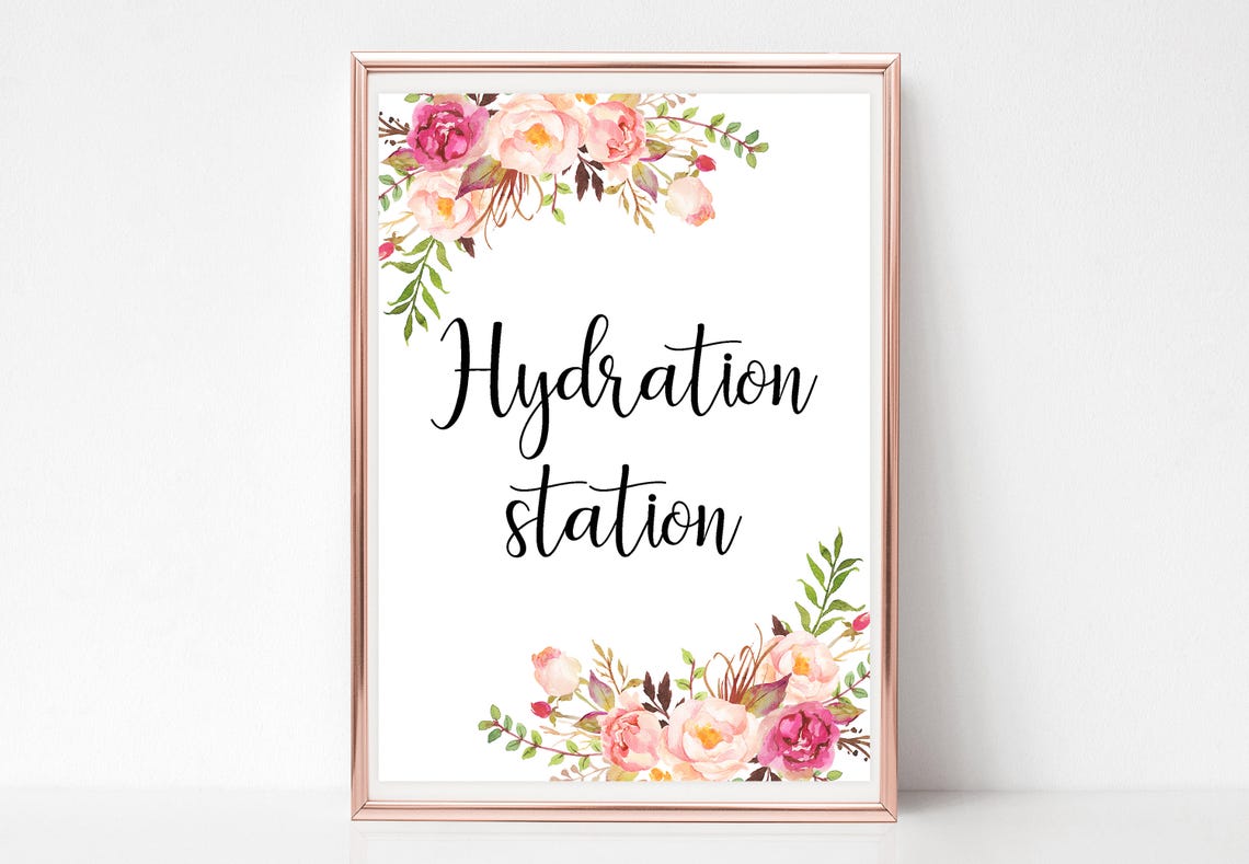 Hydration Station Sign Printable Wedding Beverage Signs Party Water ...
