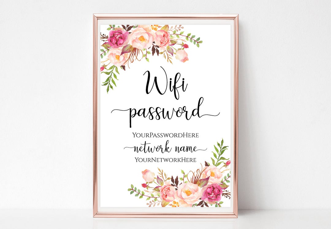 WIFI Password Sign Template Printable Wireless Sign DIY - Etsy