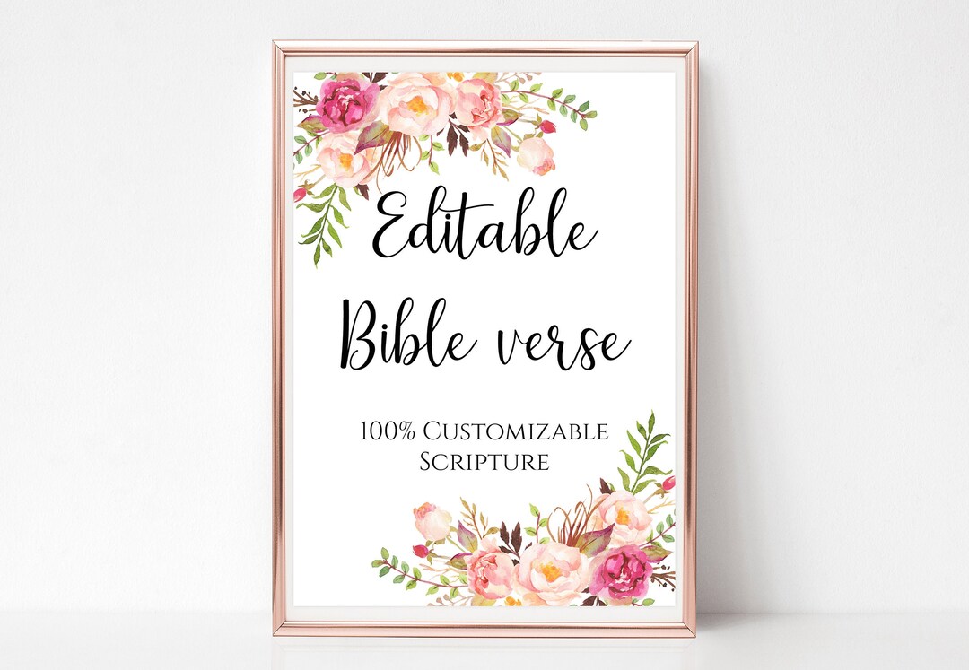 Custom Bible Verse Wall Art, Personalized Scripture Cards, Editable ...