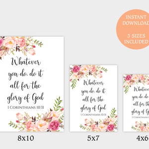 1 Corinthians 10 31 Print, Whatever You Do Do It All for the Glory of ...