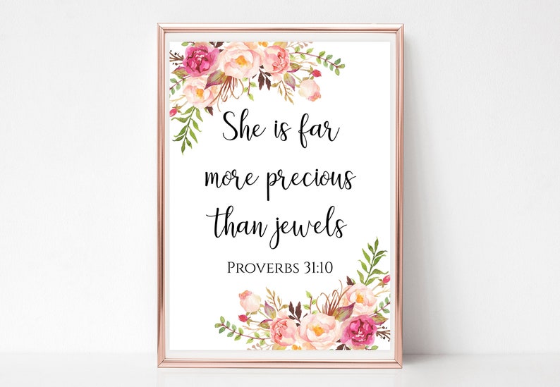 She is Far More Precious Than Jewels Sign, Proverbs 31 10, Proverbs 31 ...