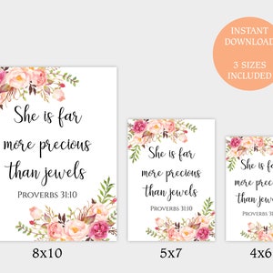 She is Far More Precious Than Jewels Sign, Proverbs 31 10, Proverbs 31 ...
