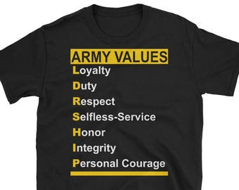 Army Values T Shirt | Etsy