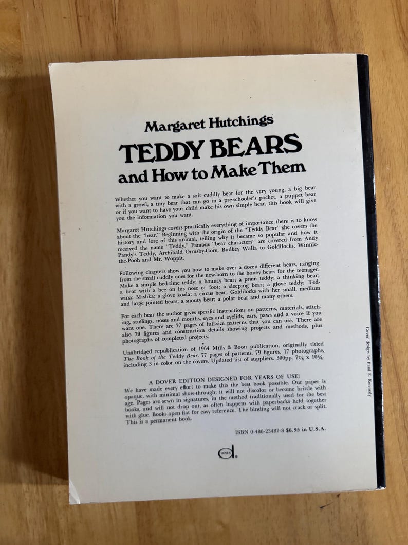 Teddy Bears and How to Make Them, Vintage 1964 Teddy Bear Book, Teddy ...