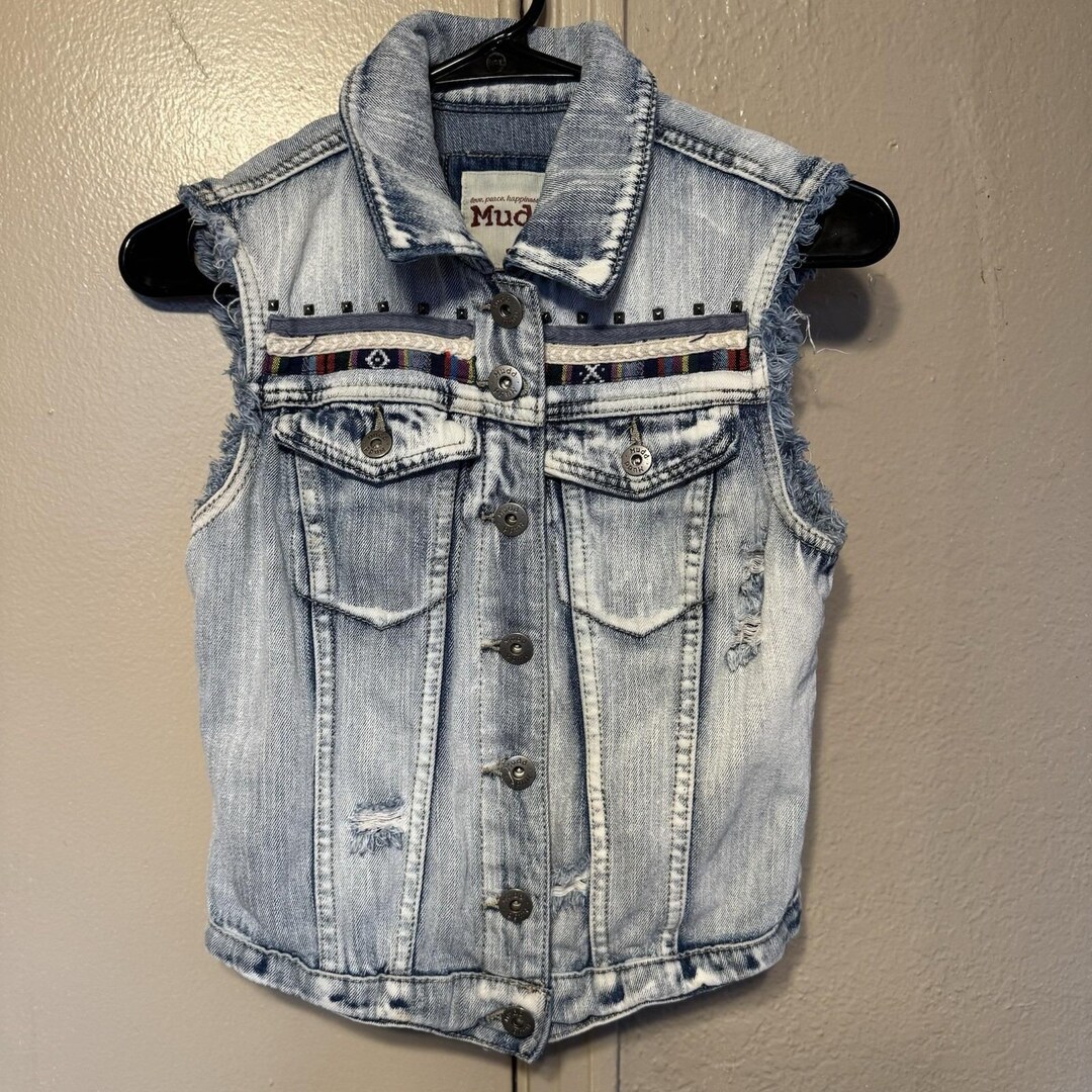 Vintage Mudd Y2K Vest Kesha Core Acid Wash 90s Grunge Women's S ...