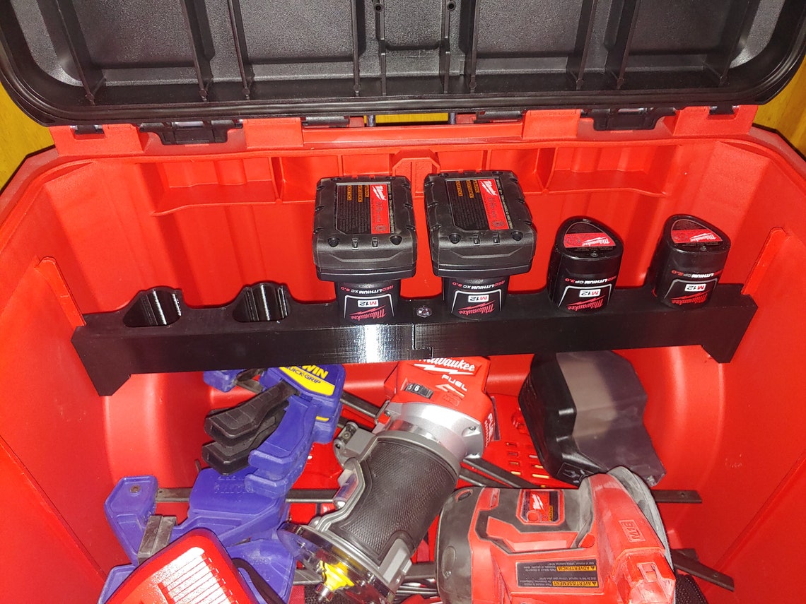 Battery Storage Rack for Milwaukee Packout Rolling Toolbox | Etsy
