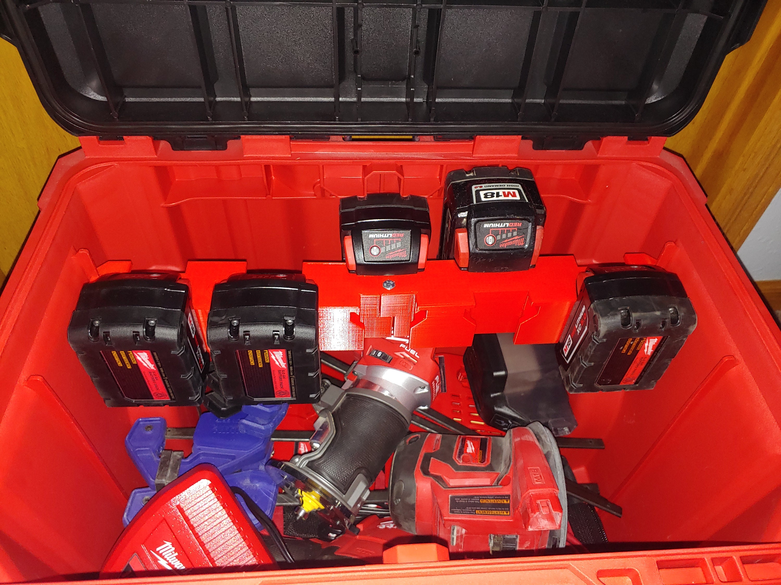 Battery Storage Rack for Milwaukee Packout Rolling Toolbox | Etsy