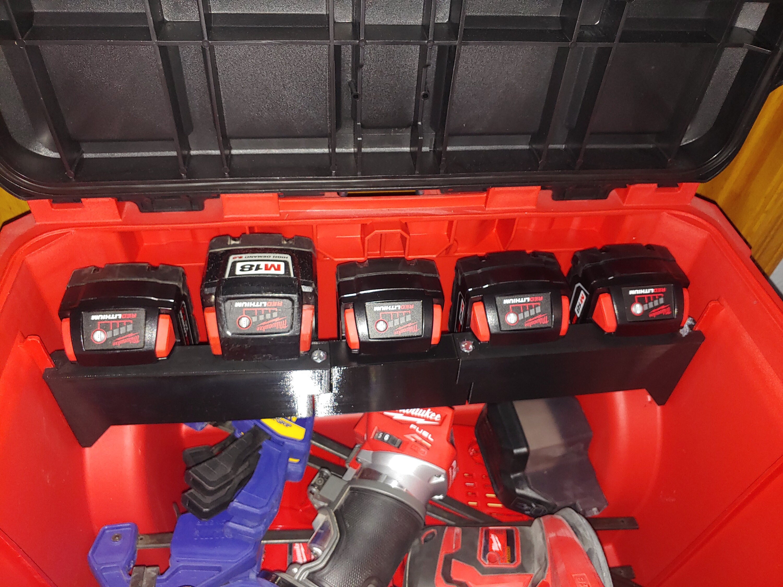 Battery Storage Rack for Milwaukee Packout Rolling Toolbox | Etsy