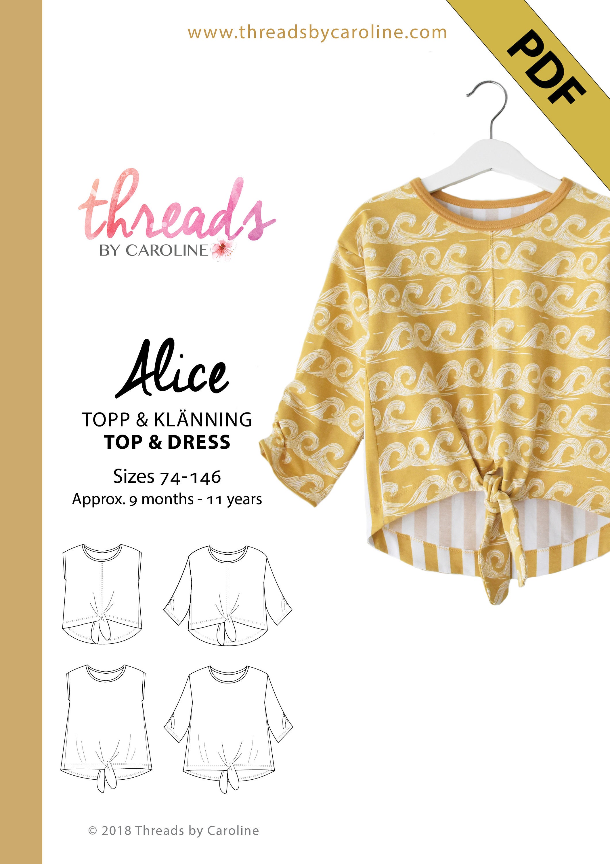 Alice Top and Dress ENGLISH - Etsy Sweden