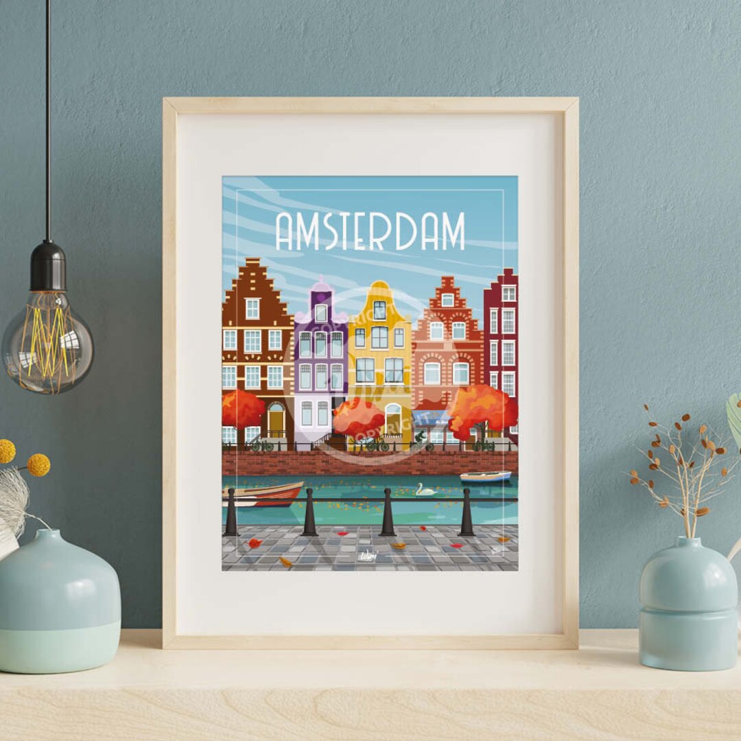 Cartel de Ámsterdam - Etsy España
