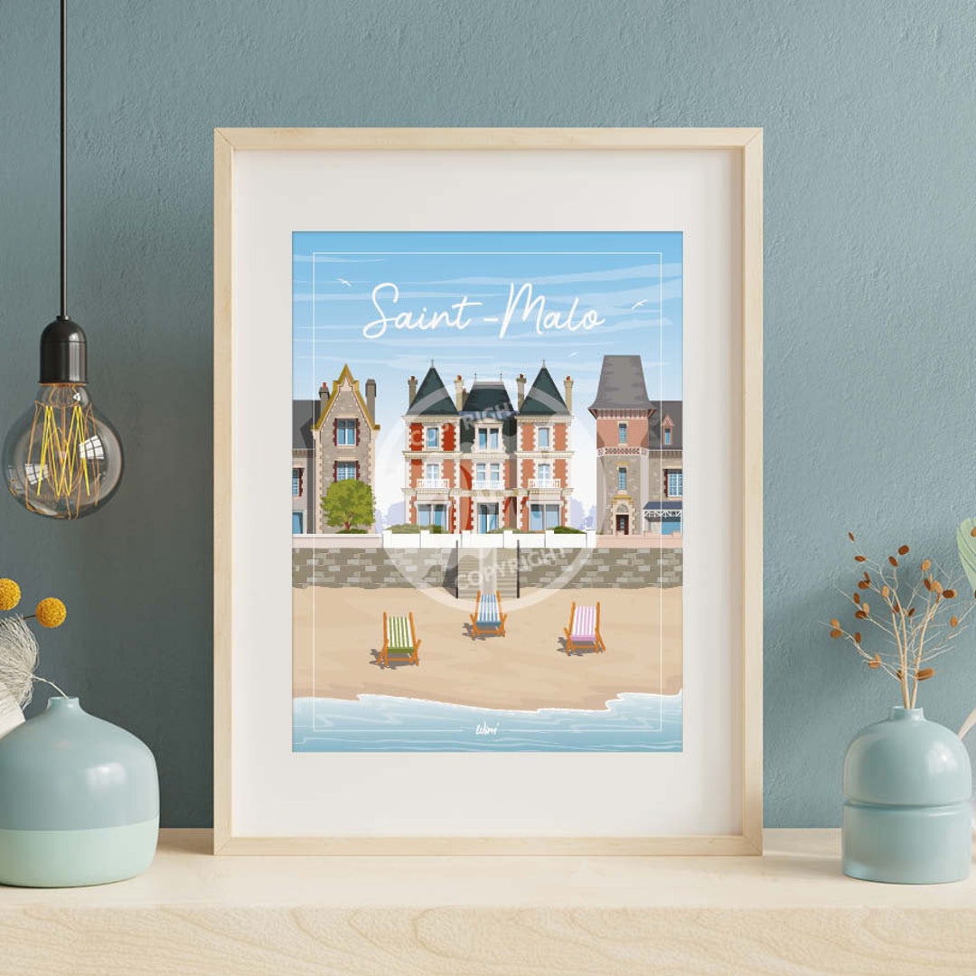 Poster Saint-malo - "sillon Beach" - Etsy