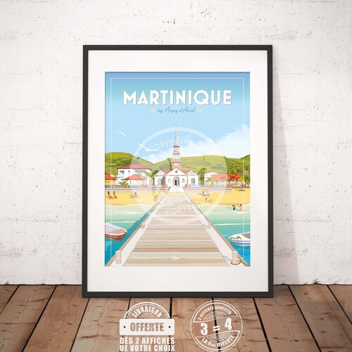 Martinique Poster Caribbean Poster France Poster Tropical - Etsy