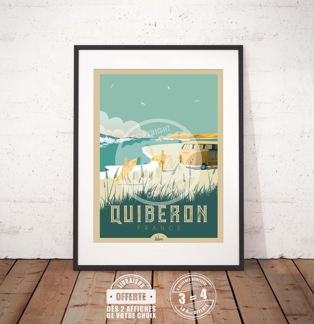 Poster Quiberon 30x40cm - Etsy New Zealand