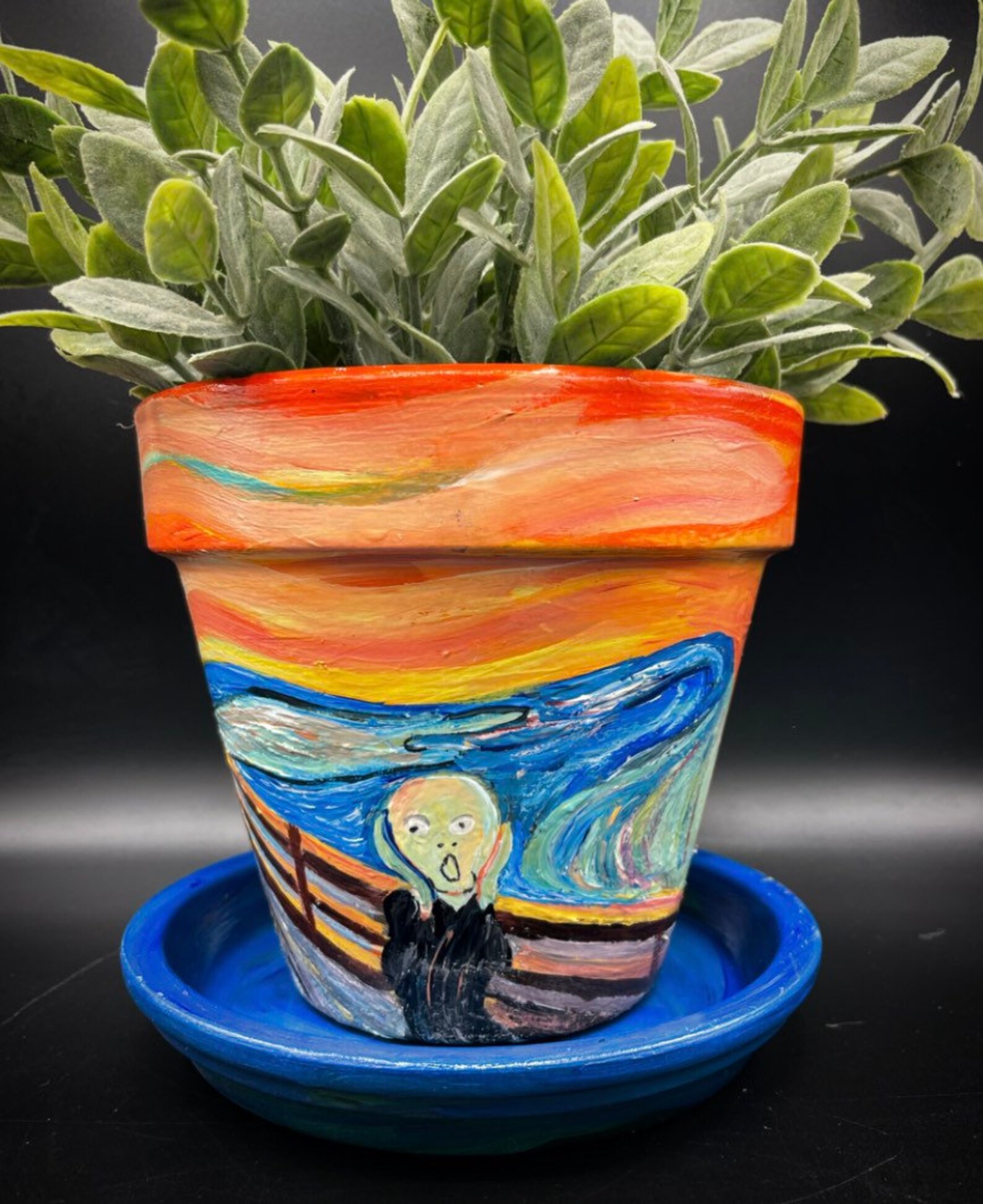 The Scream Hand Painted Flower Pot - Etsy