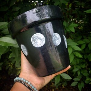 Moon Phases Hand Painted Flower Pot - Etsy