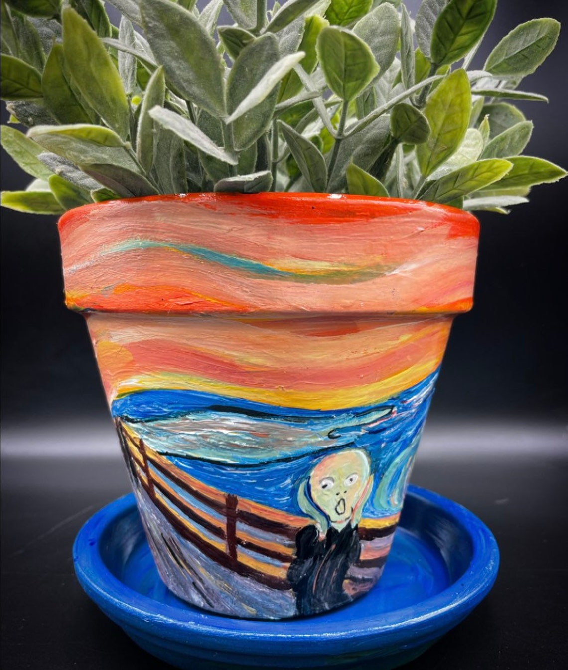 The Scream Hand Painted Flower Pot - Etsy
