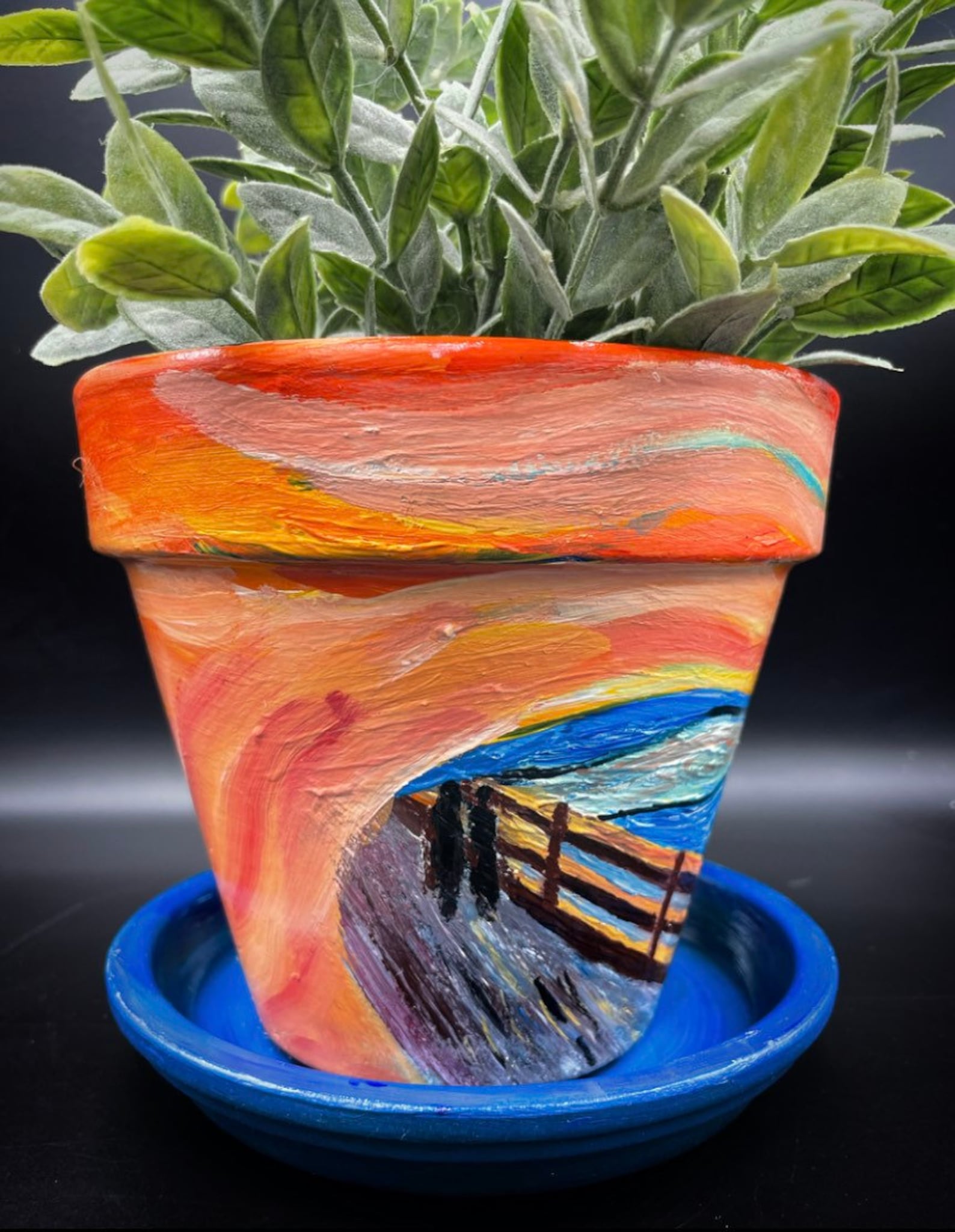 The Scream Hand Painted Flower Pot - Etsy