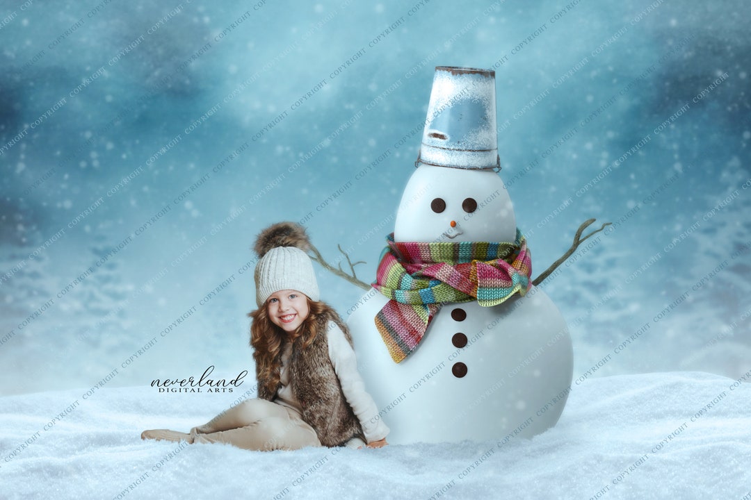 2 PACK Snowman Winter Background for Photography Composites / Christmas ...