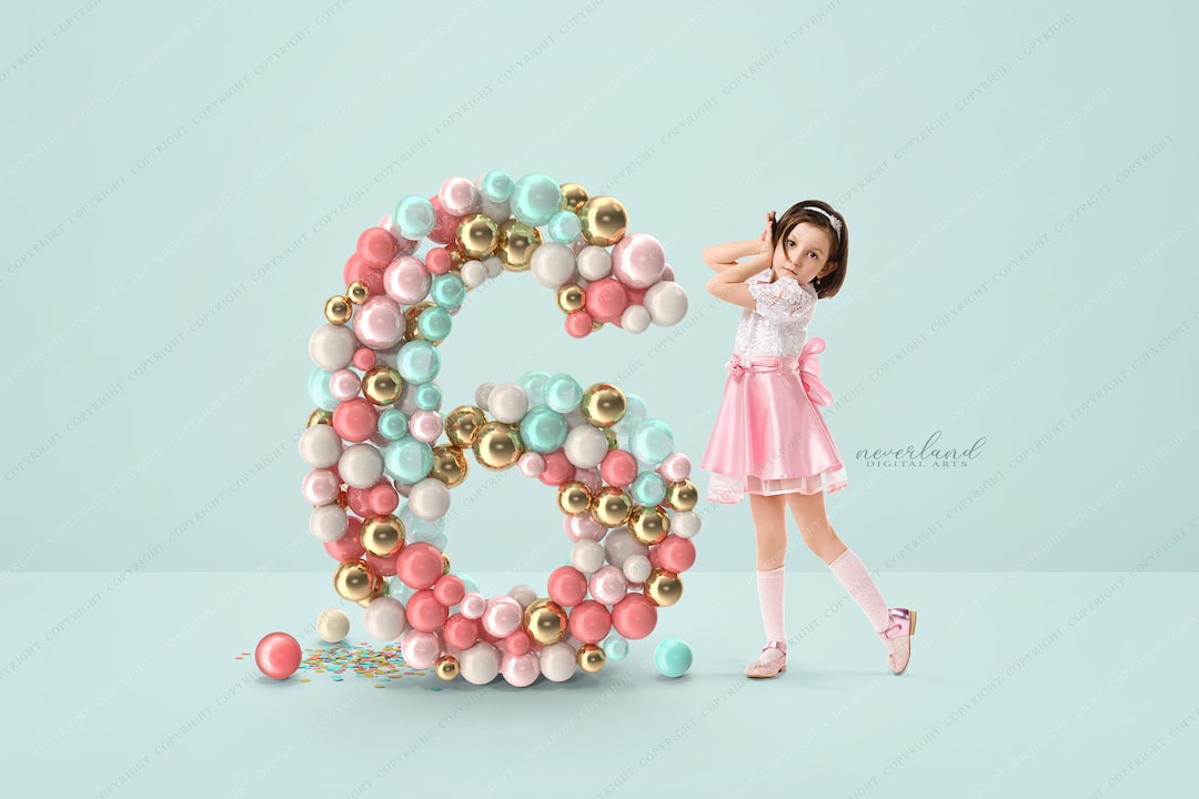 6th Birthday Background for Photography Compositions / Digital Backdrop ...