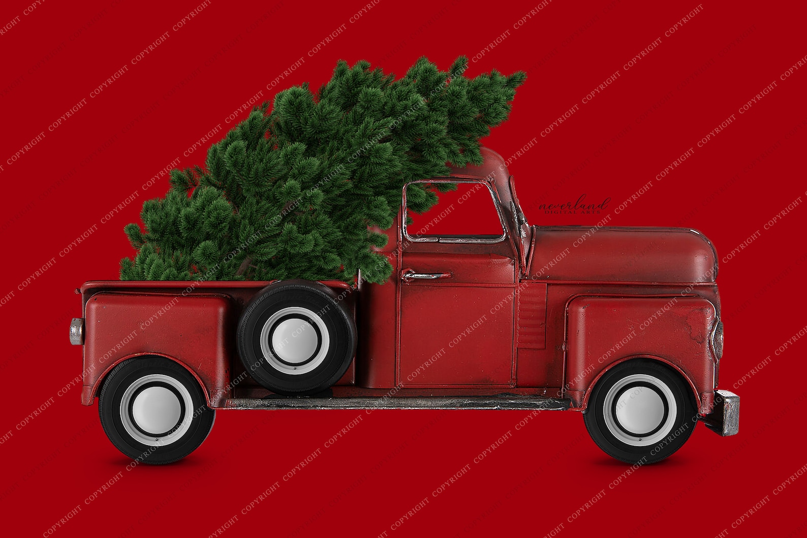 Christmas Truck Overlay / PNG Transparent Background for - Etsy