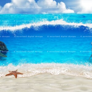 Ocean Digital Background / Magical Background for Photographers ...