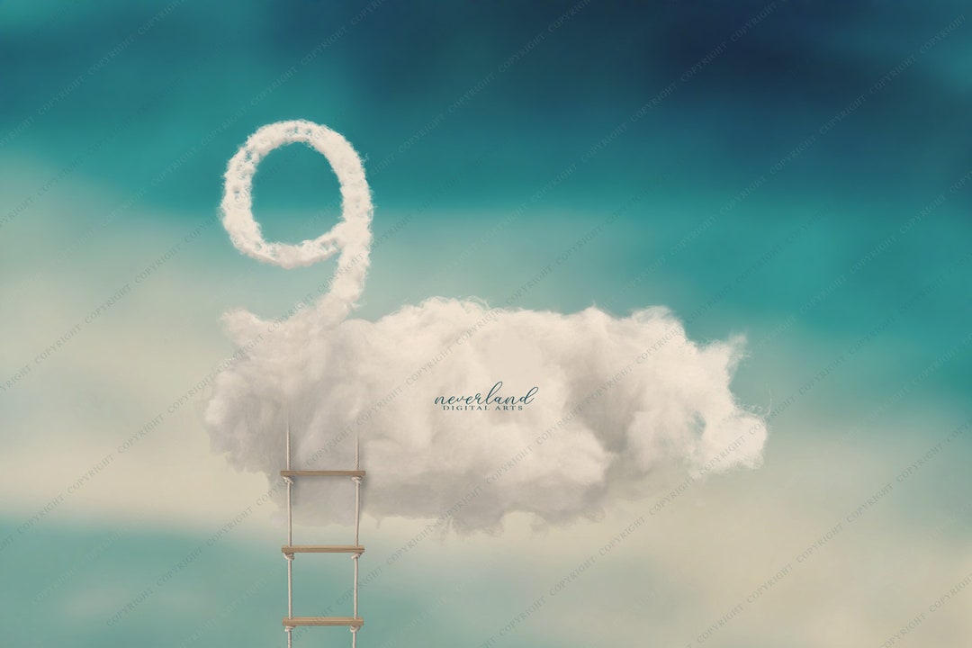 9th Birthday Cloud Background for Photography Compositions / Digital ...