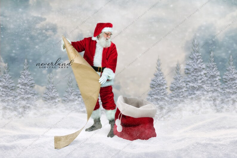 2 PACK Santa's Bag Background for Photographers / Christmas Background ...