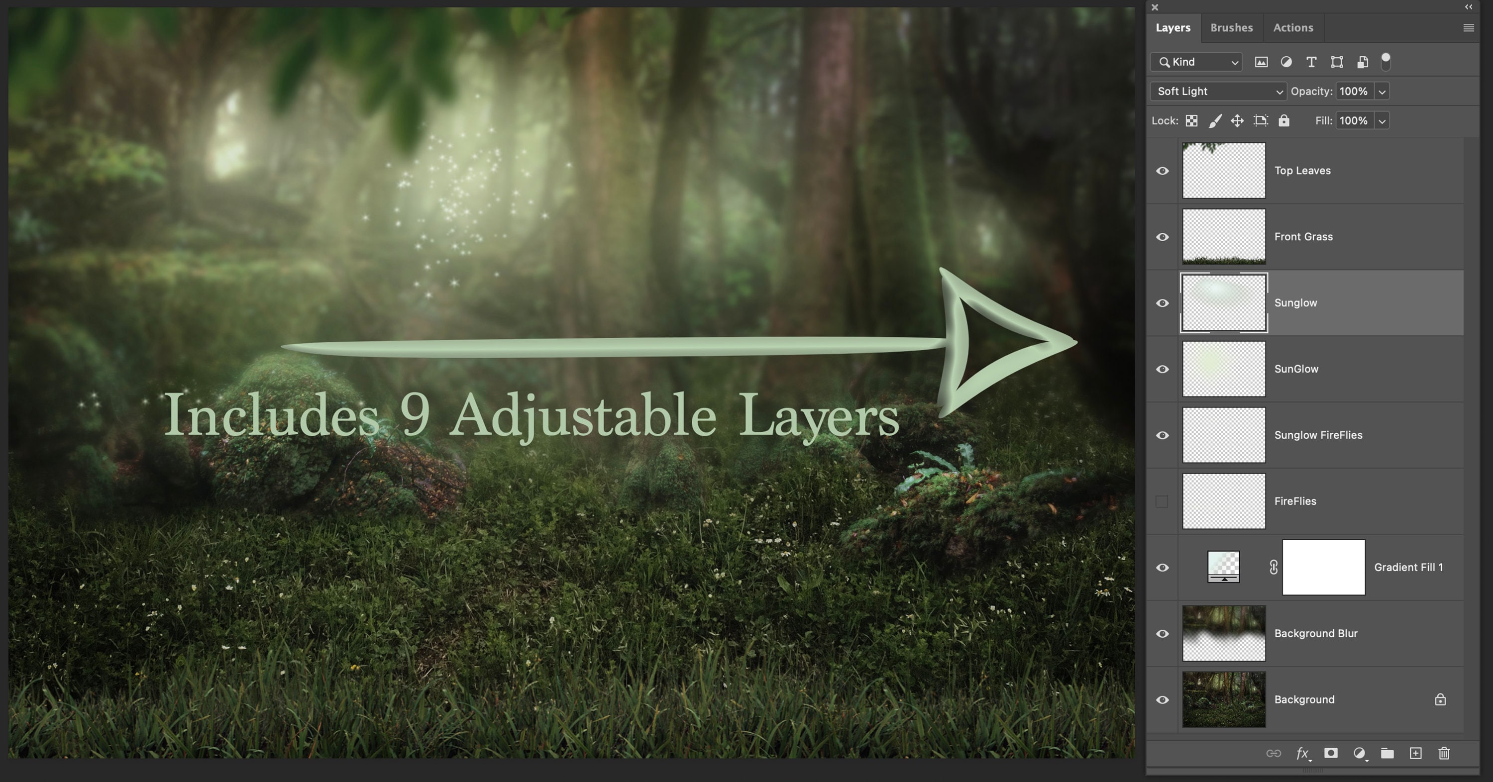 Magical Forest BUNDLE for Photography Composites / Layered PSD / PNG ...