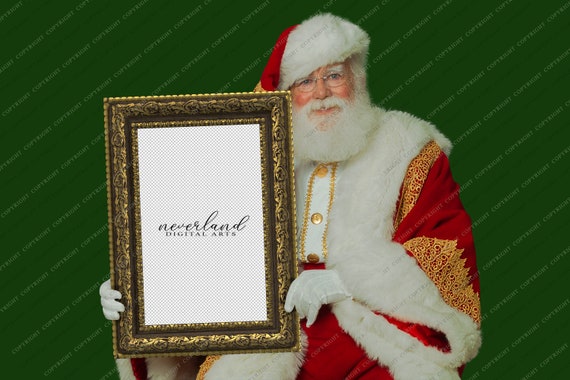 Santa Photo Frame Overlay / PNG Transparent Christmas - Etsy