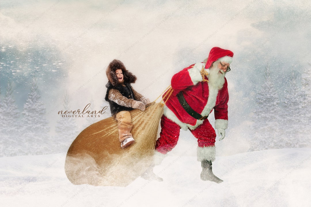 Santa in A Snowstorm / Winter Background for Photography Composites ...