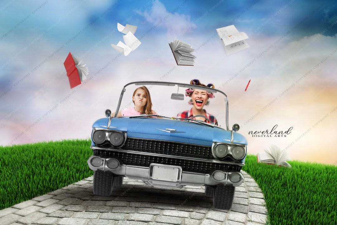 Back to School Bus Background / Composite Backdrop for Photographers ...