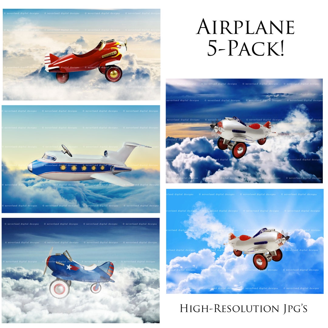 5 PACK Airplane Backdrop Background / High Resolution / Digital ...