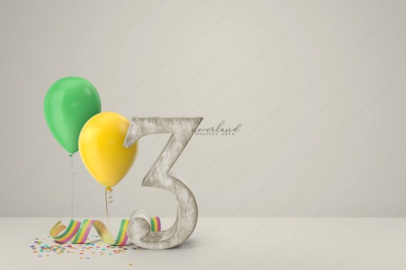 3rd Birthday Background for Photography Compositions / Digital | Etsy