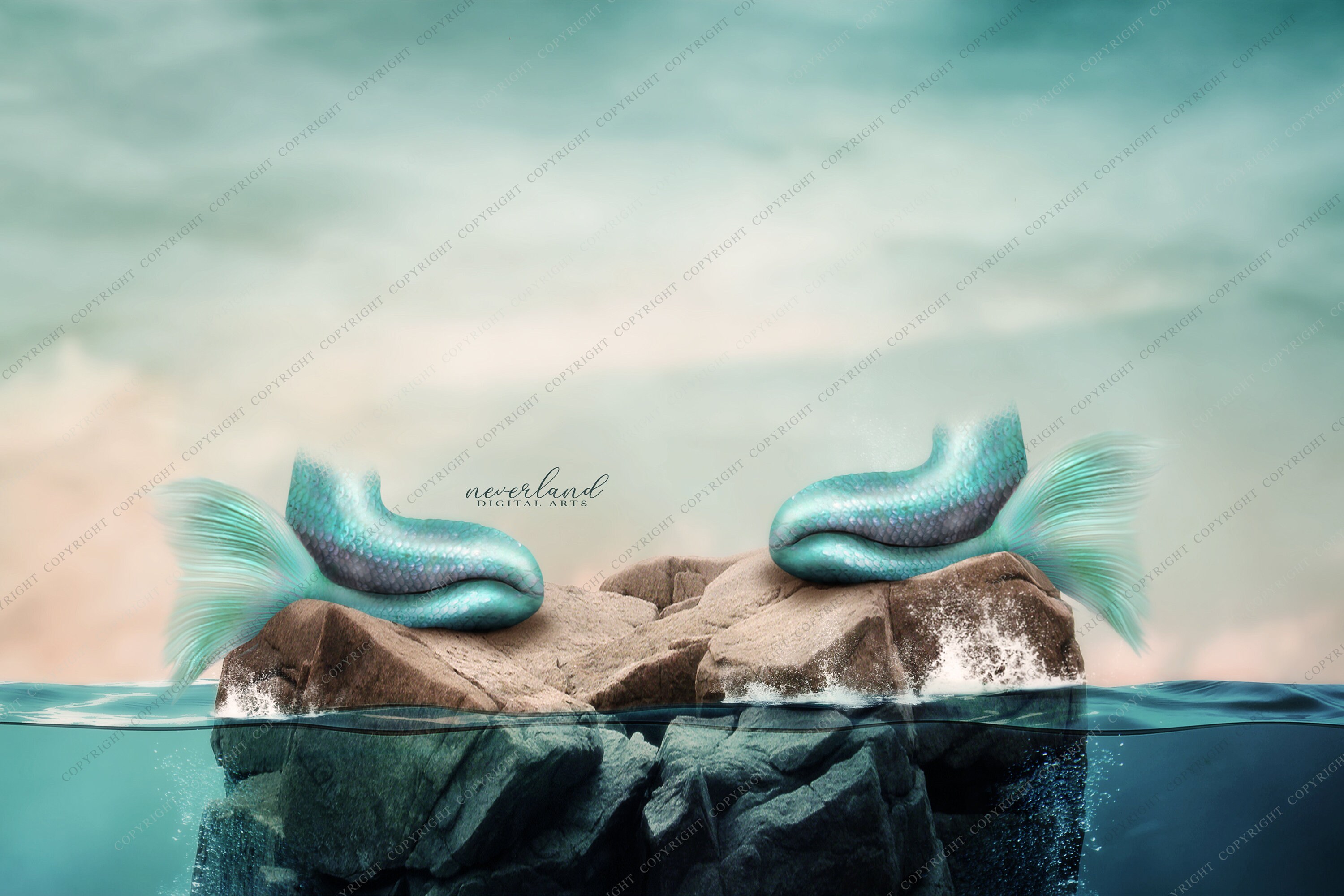 5 PACK Custom Ocean Package Mermaid Backgrounds for | Etsy