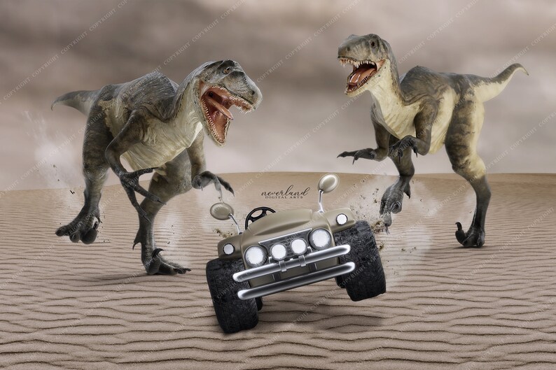 5 PACK Dinosaur Chase Digital Background / Backdrop for - Etsy