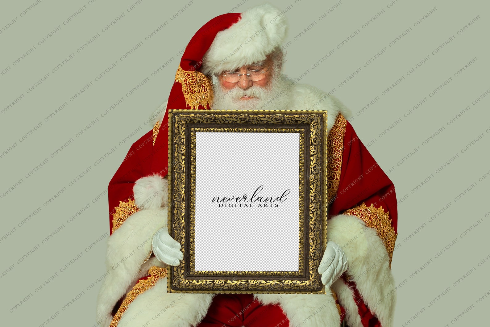 Santa Photo Frame Overlay / PNG Transparent Christmas Background for ...