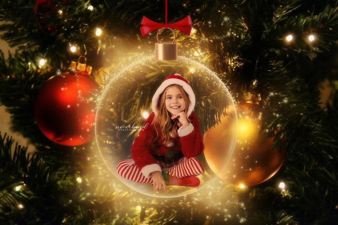 Golden Sparkly Christmas Ornament Background for Photography Composites ...