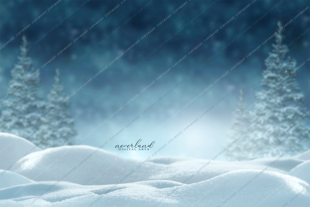 Snowy Scene Composite Background for Photography / Christmas Backdrop ...