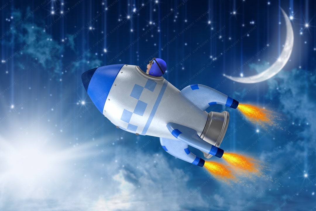 Rocket Backdrop Background / High Resolution Background / Digital ...
