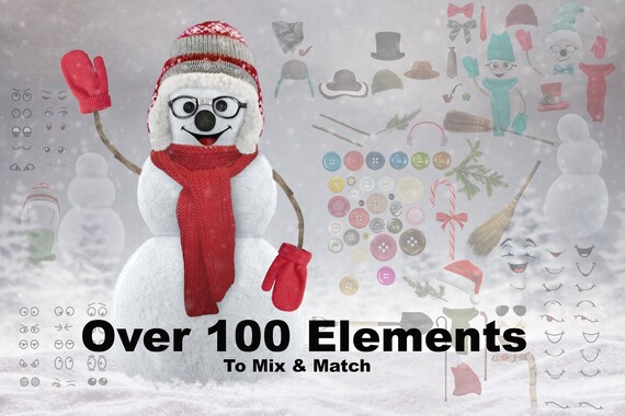 100 overlays to Build A Snowman for photography composites | Etsy