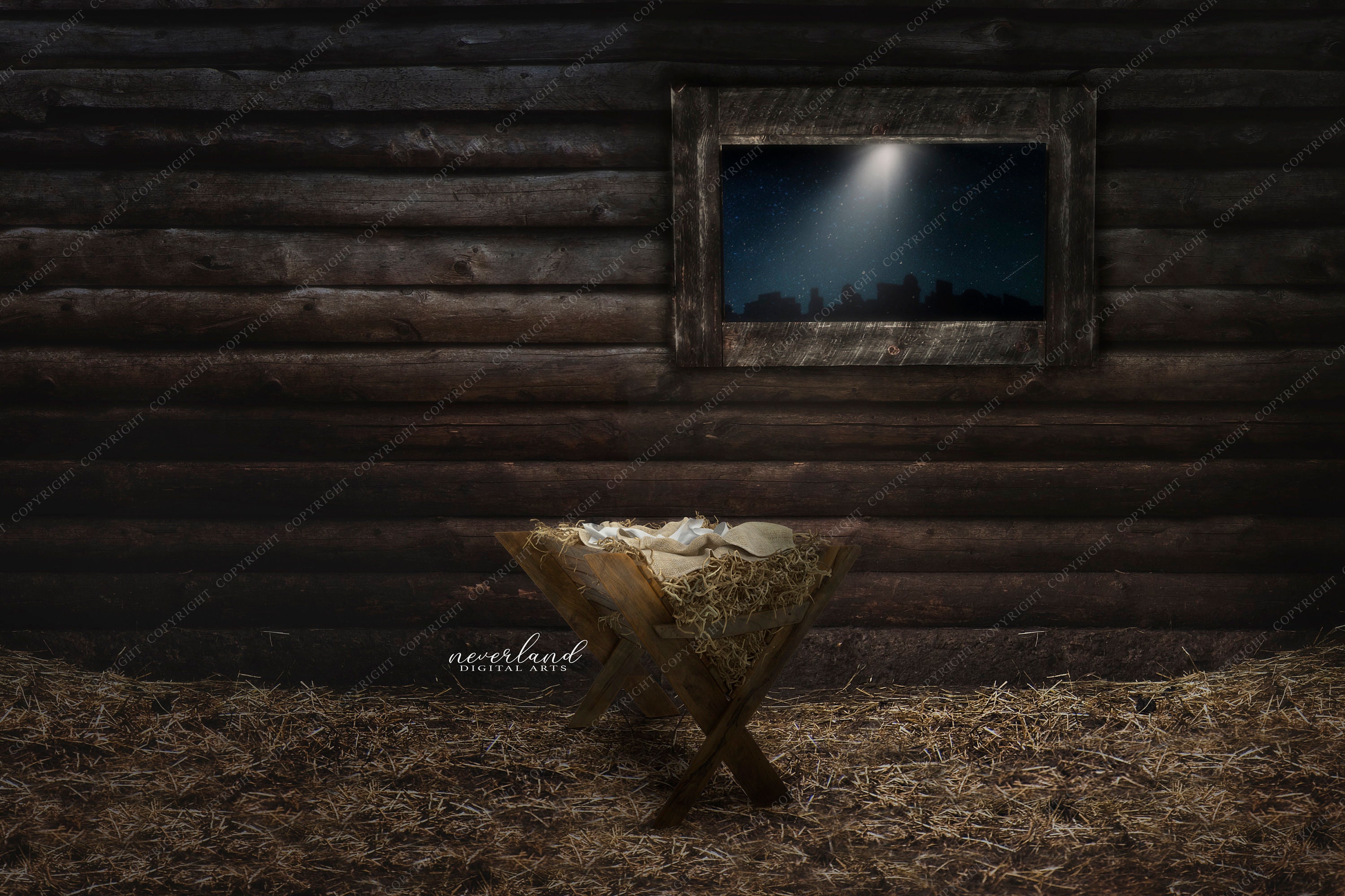 Away in a Manger Christmas Background for Photography Composites ...