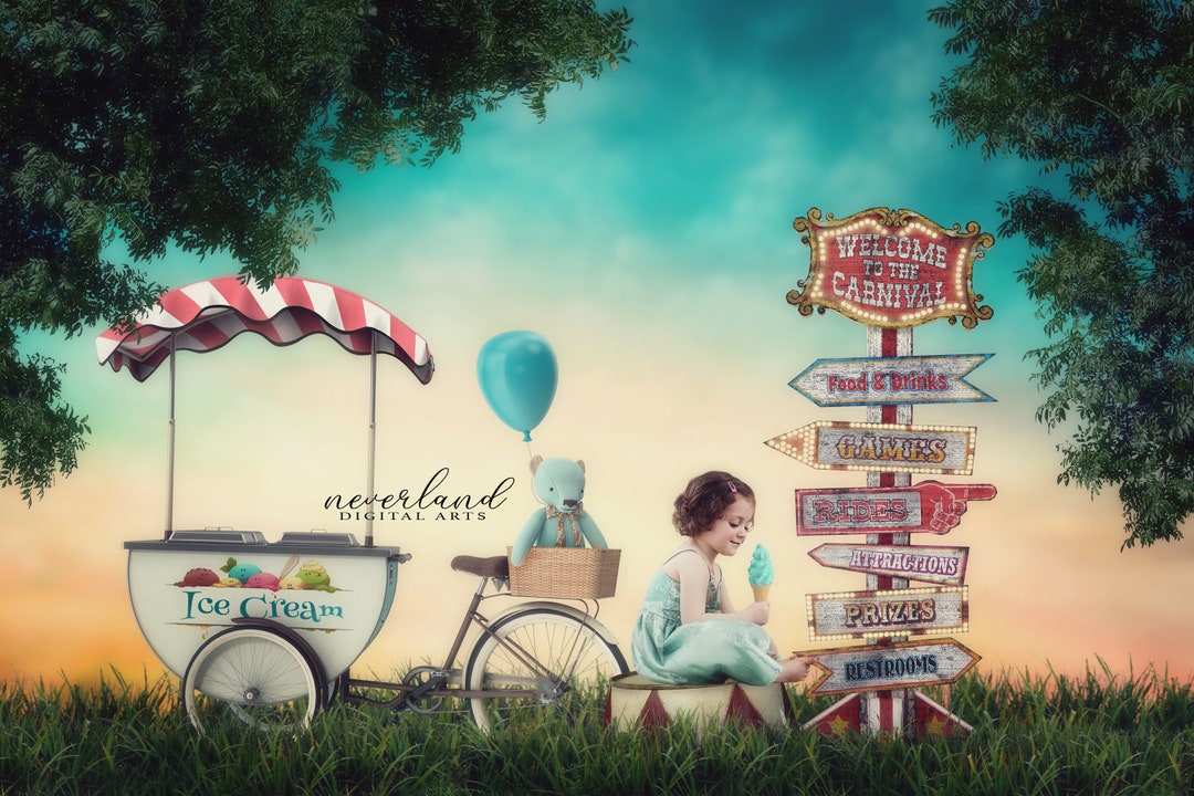 Carnival Scene Background for Photographers / Circus Backdrop / Digital ...