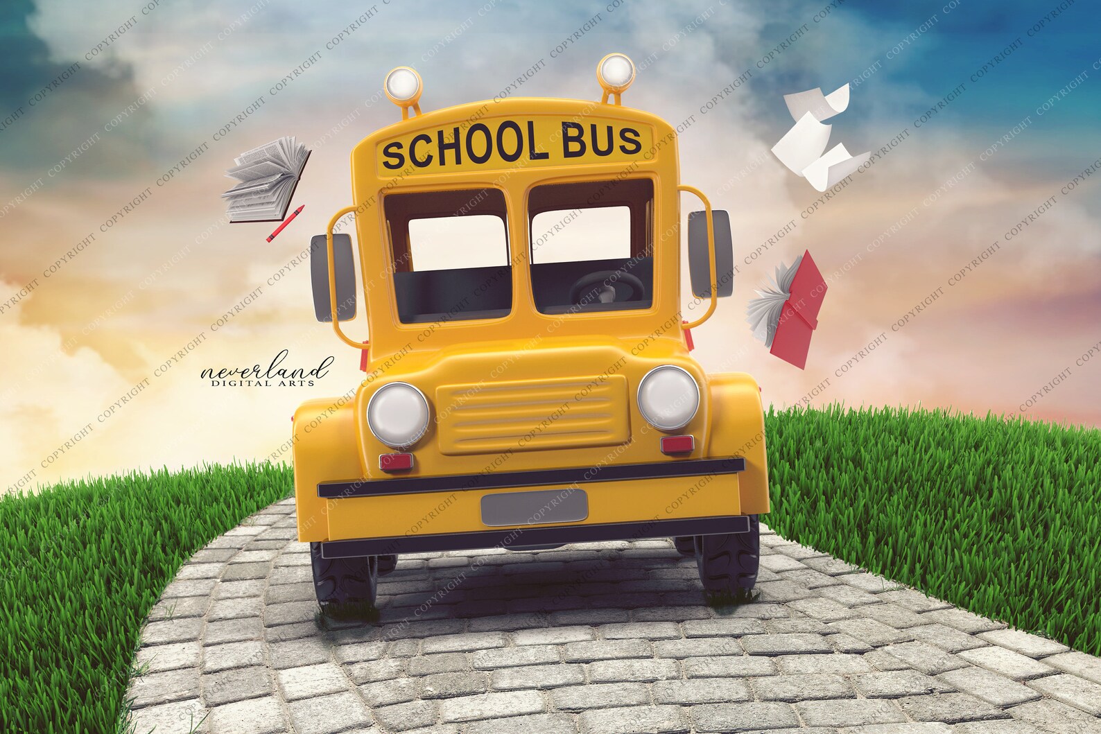 Back to School Bus Background / Composite Backdrop for - Etsy