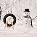 2 PACK Snowman Under a Winter Willow / Winter Background for Composites ...