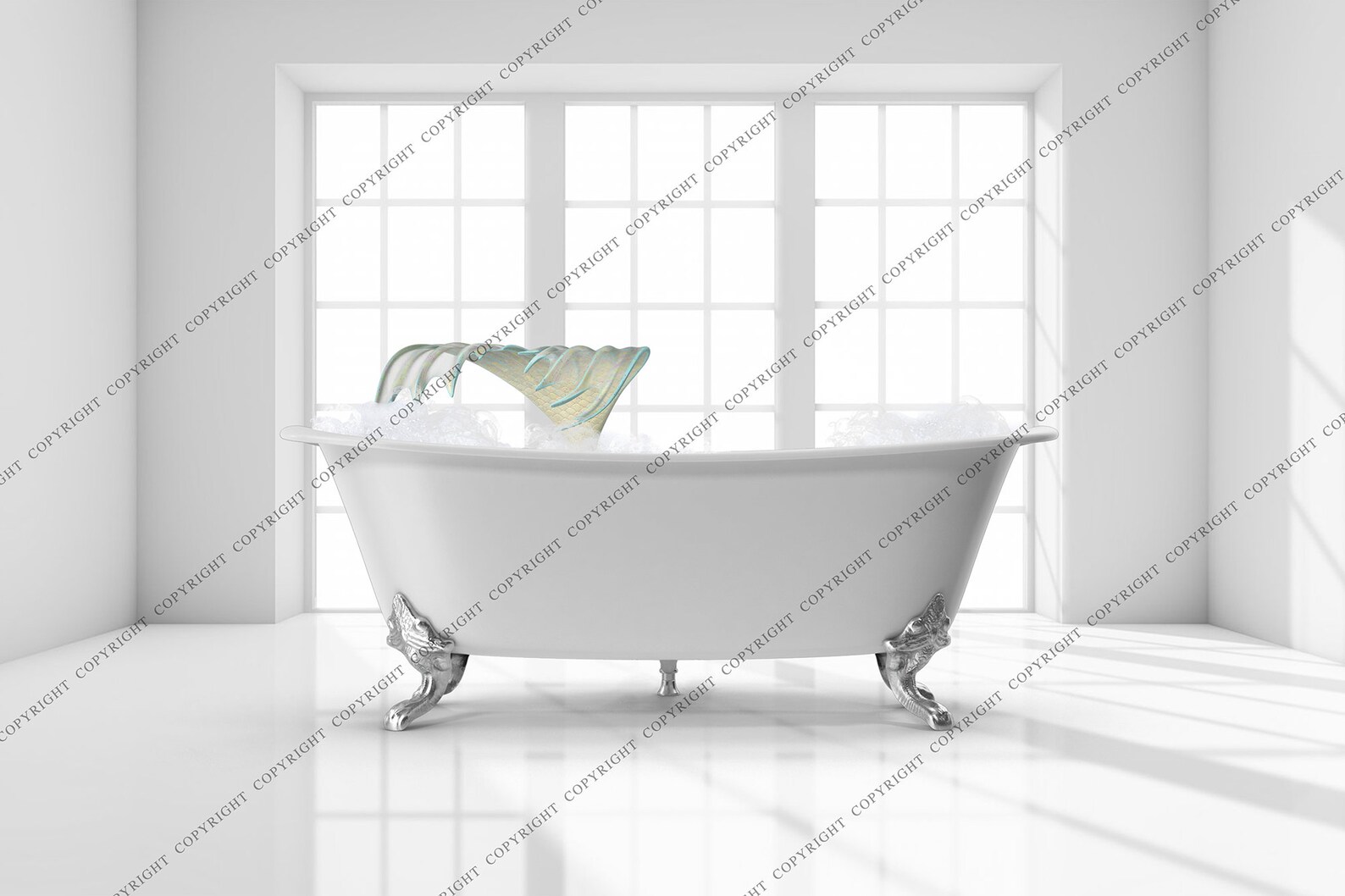 Mermaid in a Tub Background Backdrop | Digital Backgrounds & Overlays ...